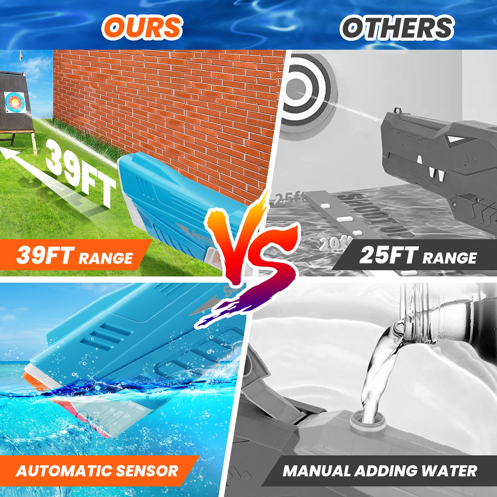 Skirfy Electric Water Gun,Pool Beach Outdoor Party Toys Kids Ages 8-12 ...