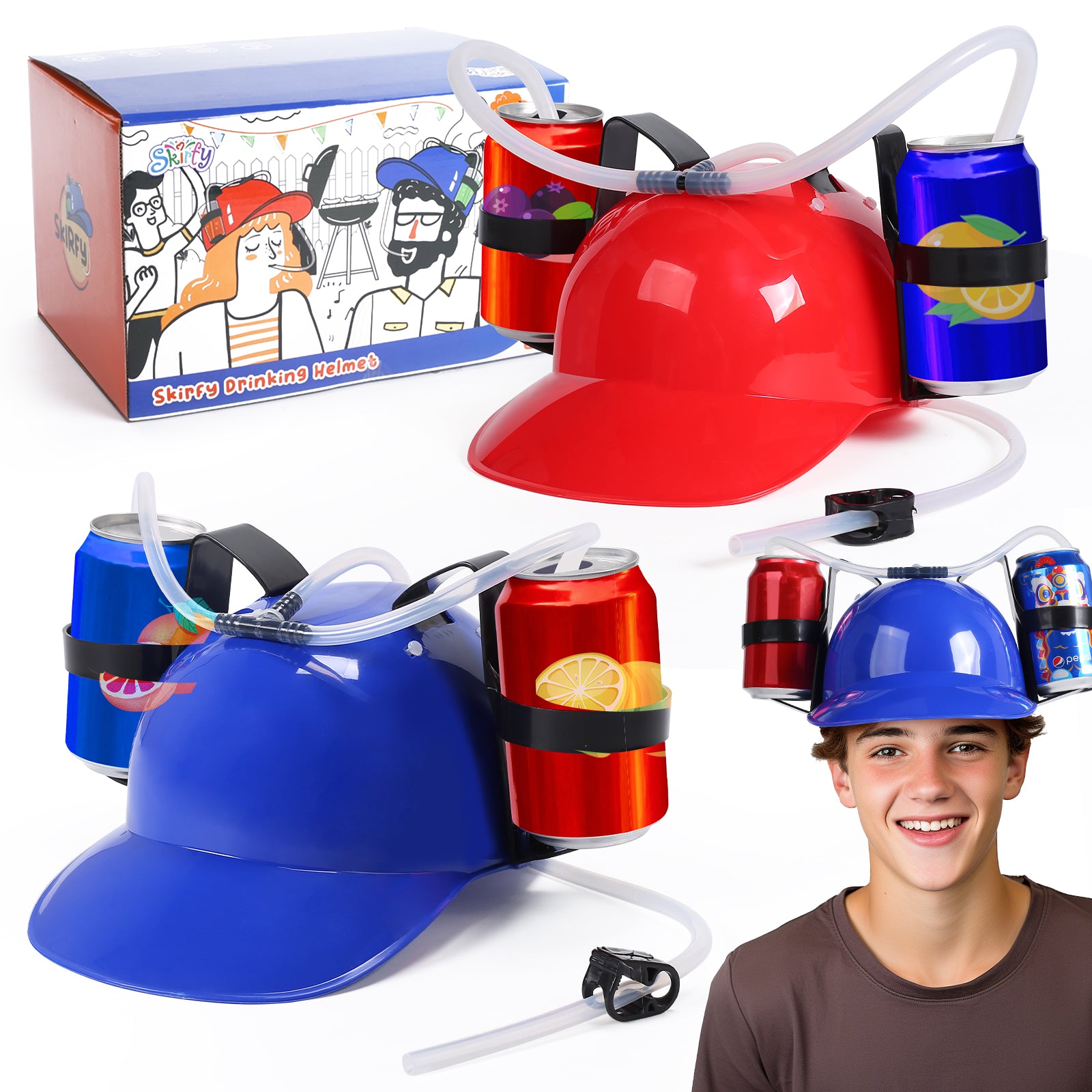 Bachelor Party Hat Juice Helmet Can Holder,Funny Hats 2 Pack Soda Hat ...